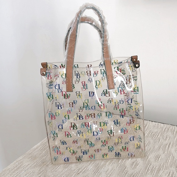 Dooney & Bourke | Bags | Dooney Bourke Db Clear Mini Tote With Leather Handles | Poshmark